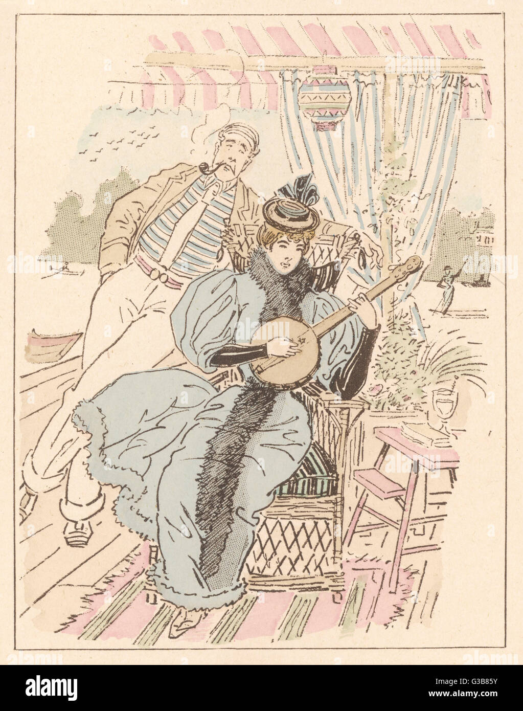 Lady Plays the Banjo Stock Photo - Alamy