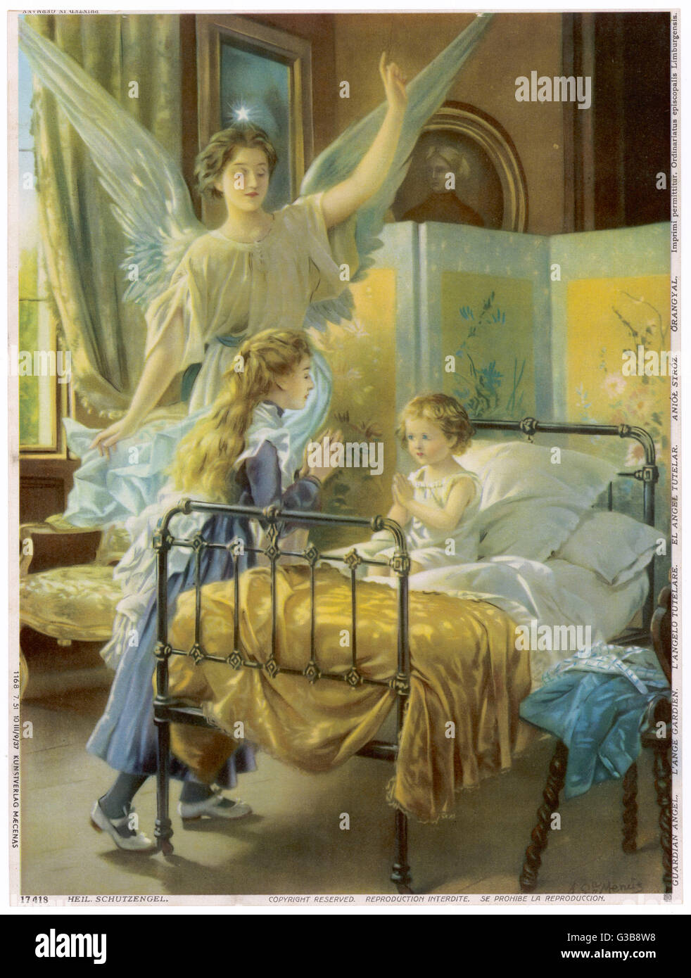 Guardian Angel at Bed Stock Photo - Alamy
