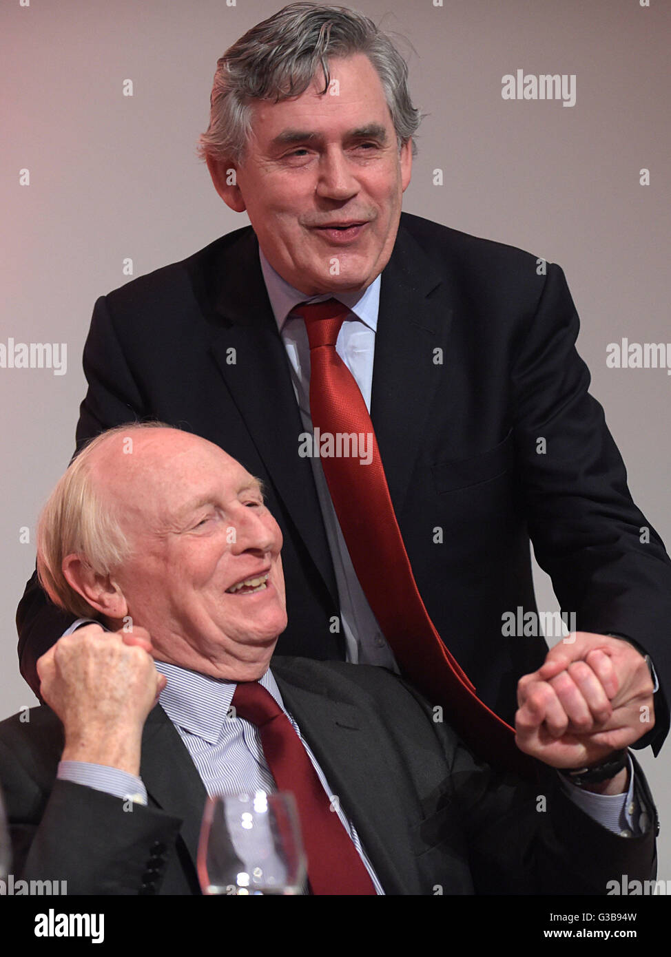 Former Prime Minister Gordon Brown with former Labour leader Neil ...