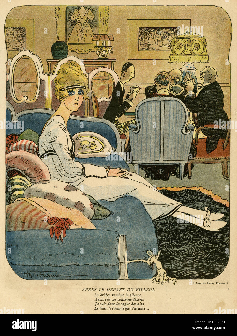 Cartoon, young woman feeling left out Stock Photo - Alamy