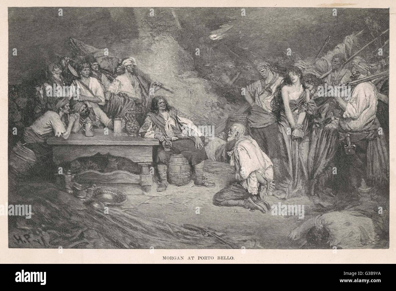 After sacking the Spanish-held town of Porto Bello, Morgan inspects his ...