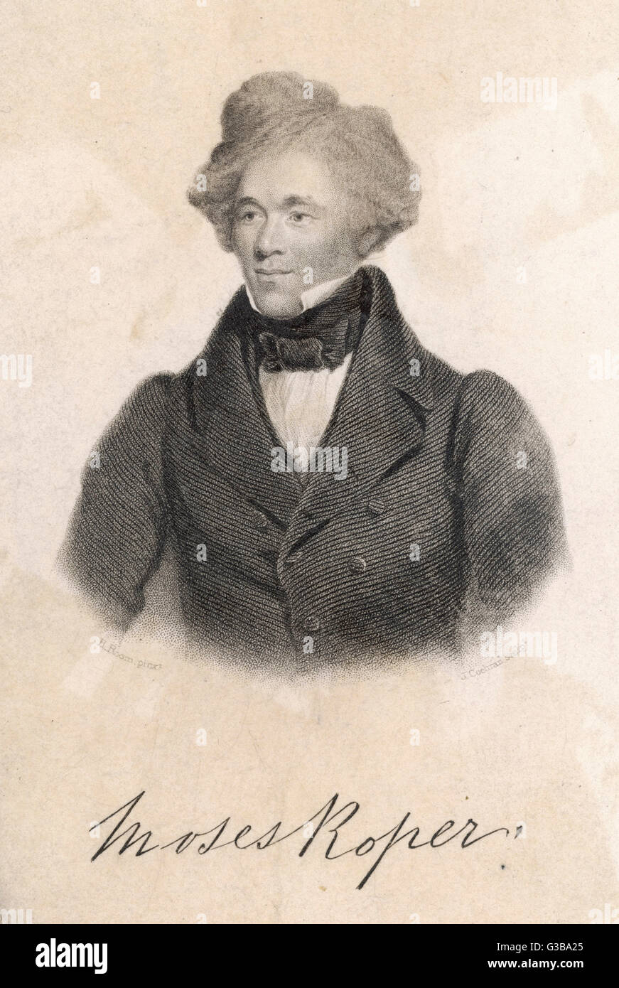 Moses Roper, a slave who escaped and wrote his autobiography Date: 1843 ...