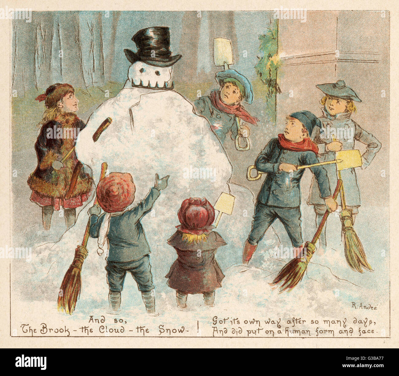 Building a snowman Stock Photo - Alamy