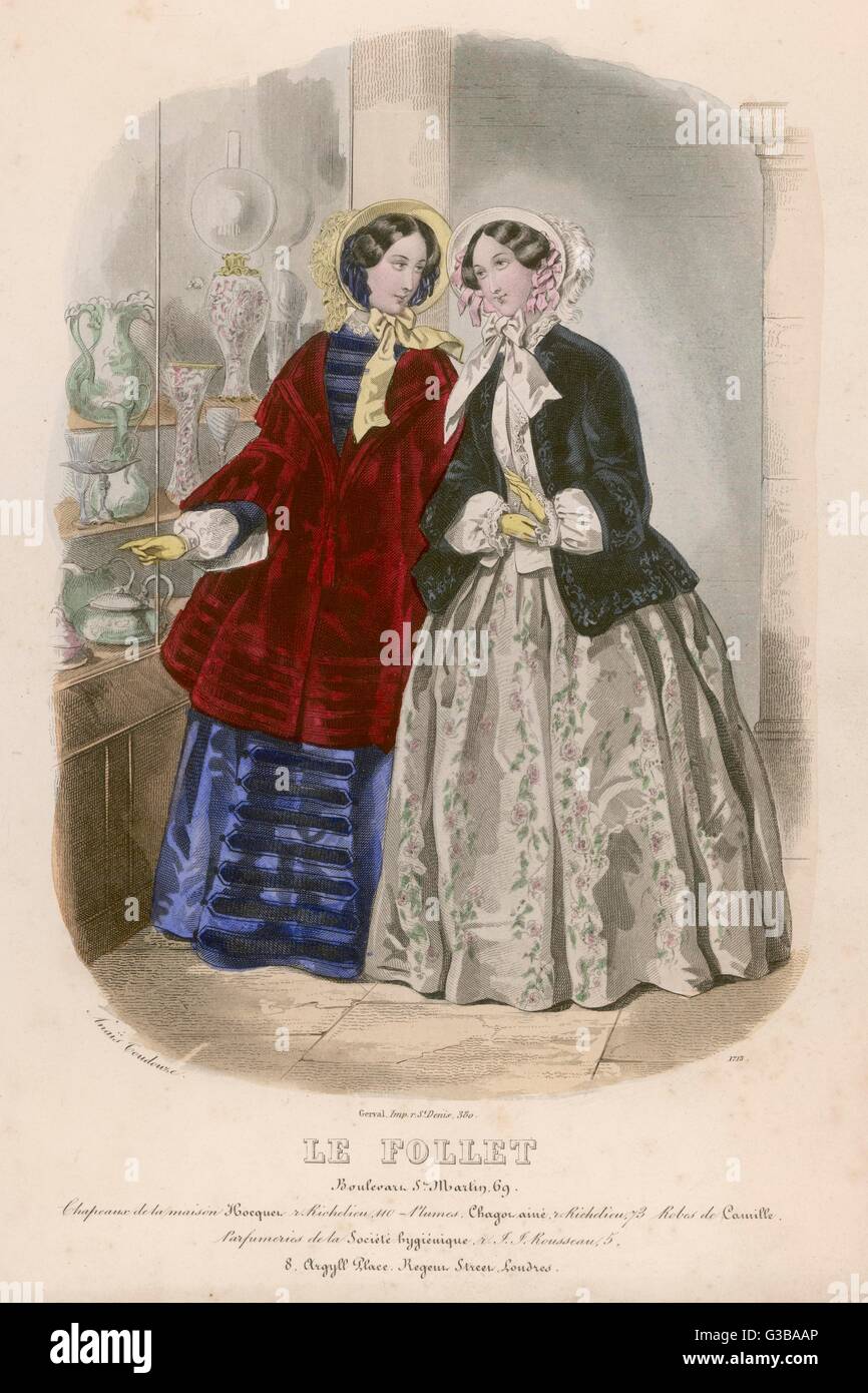 Shopping Fashions 1850s Stock Photo - Alamy