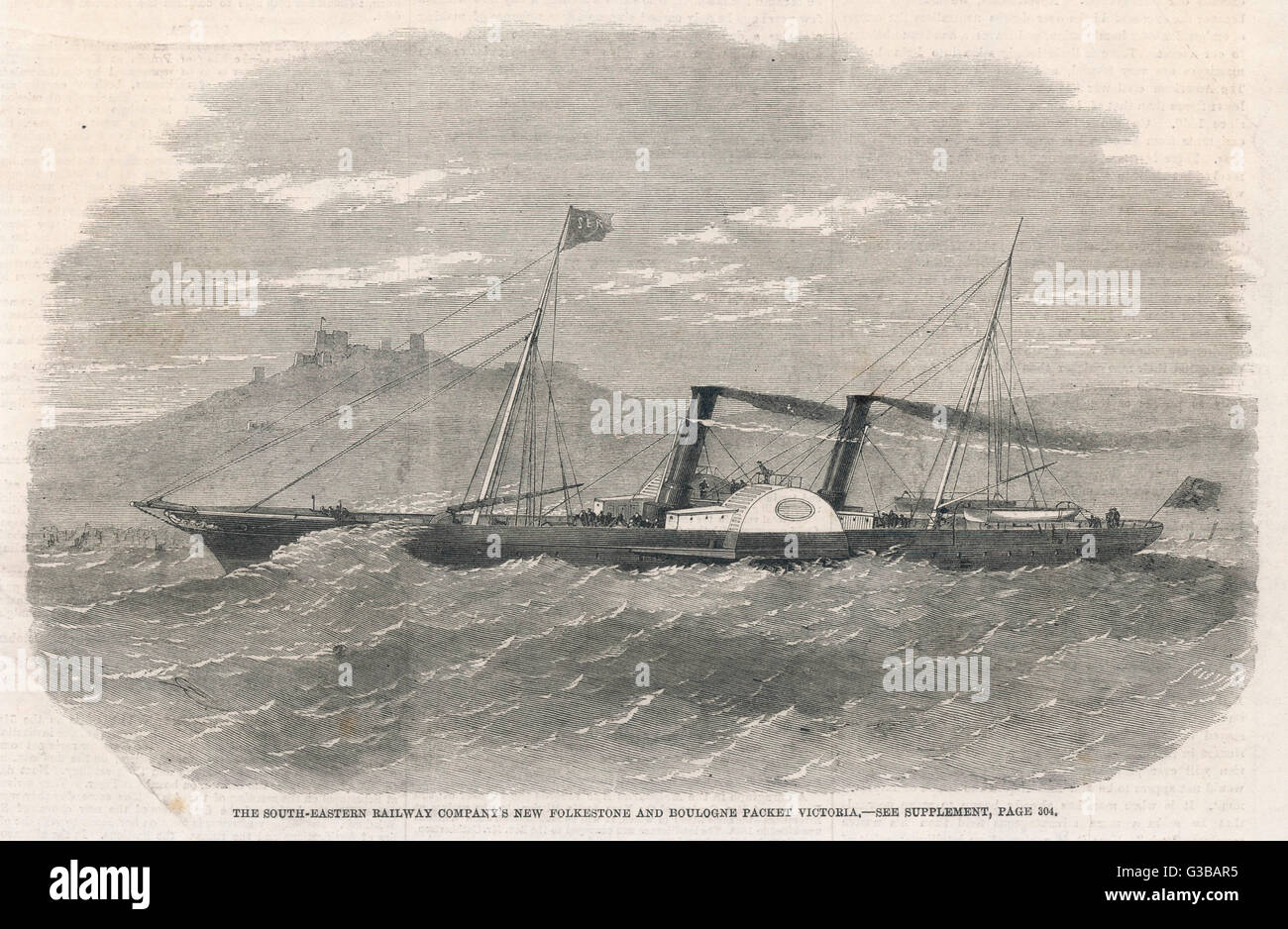 'Victoria' paddle steamer 1861 Stock Photo - Alamy