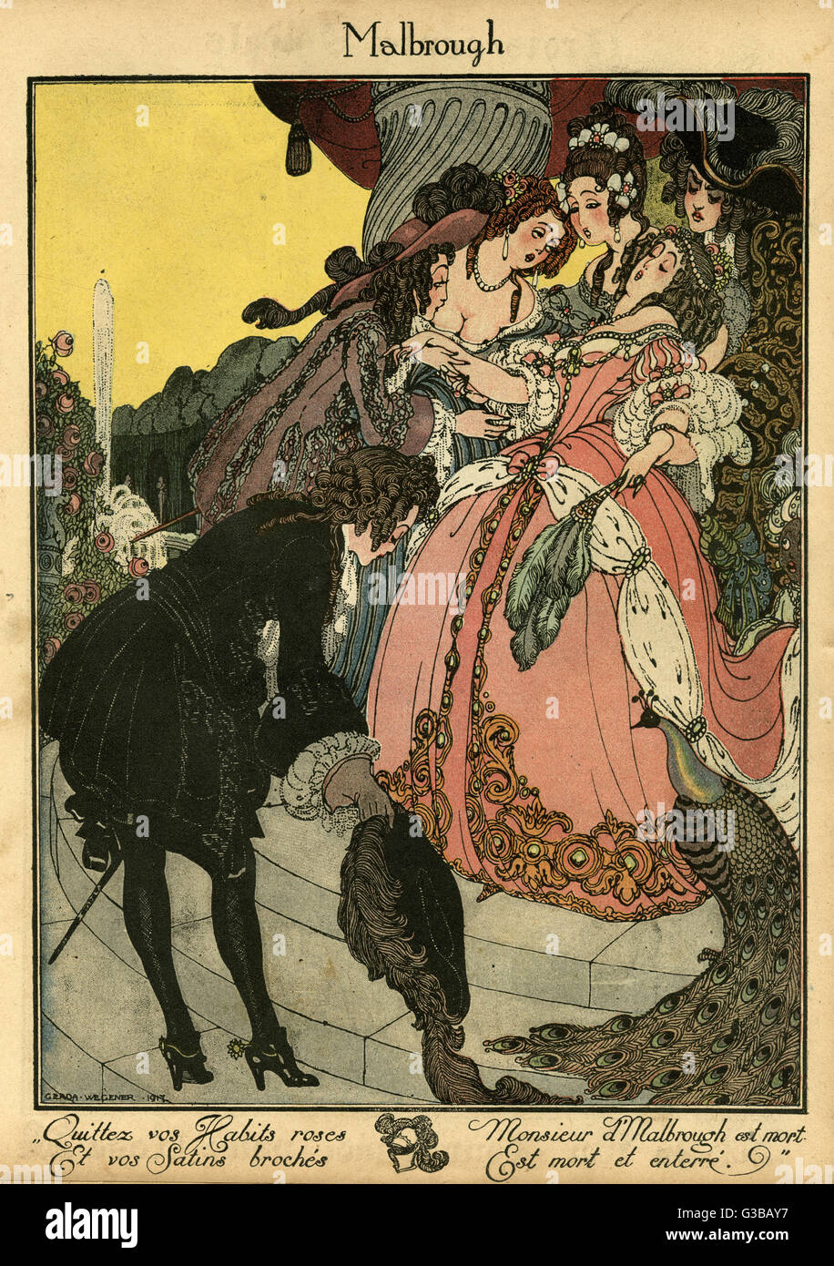 Illustration, Malbrough is going to war Stock Photo - Alamy