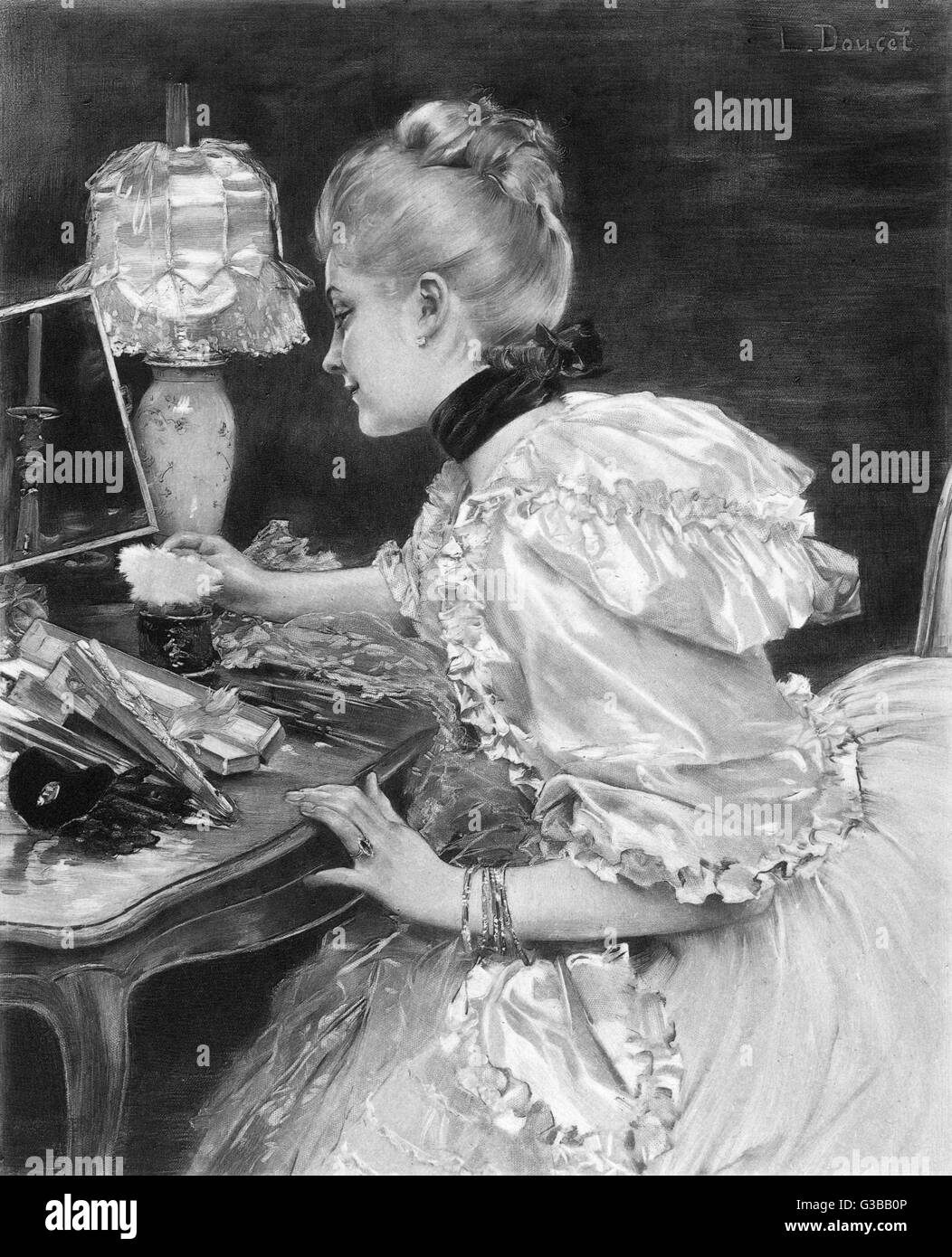 FACE POWDER LADY 1887 Stock Photo - Alamy