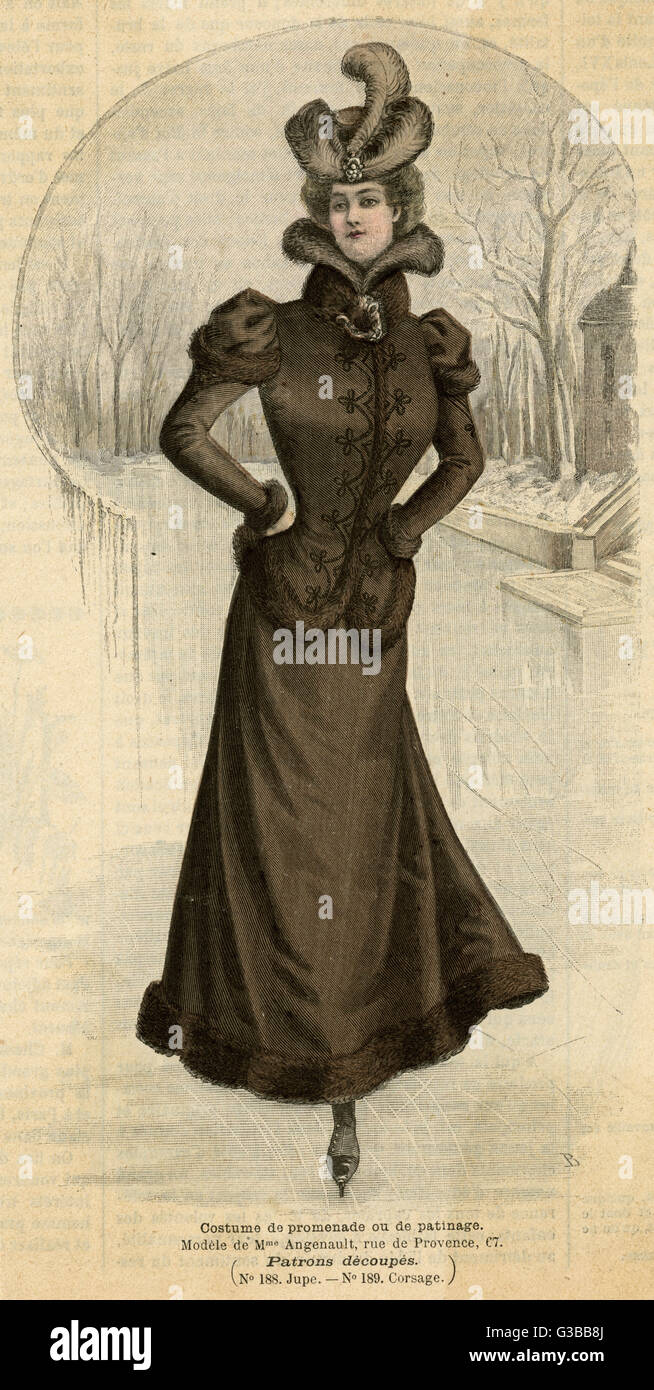 Skating Costume 1899 Stock Photo - Alamy
