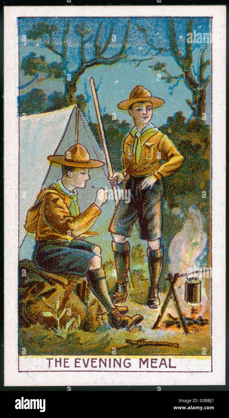 SCOUTS/CAMP EVENING MEAL Stock Photo - Alamy