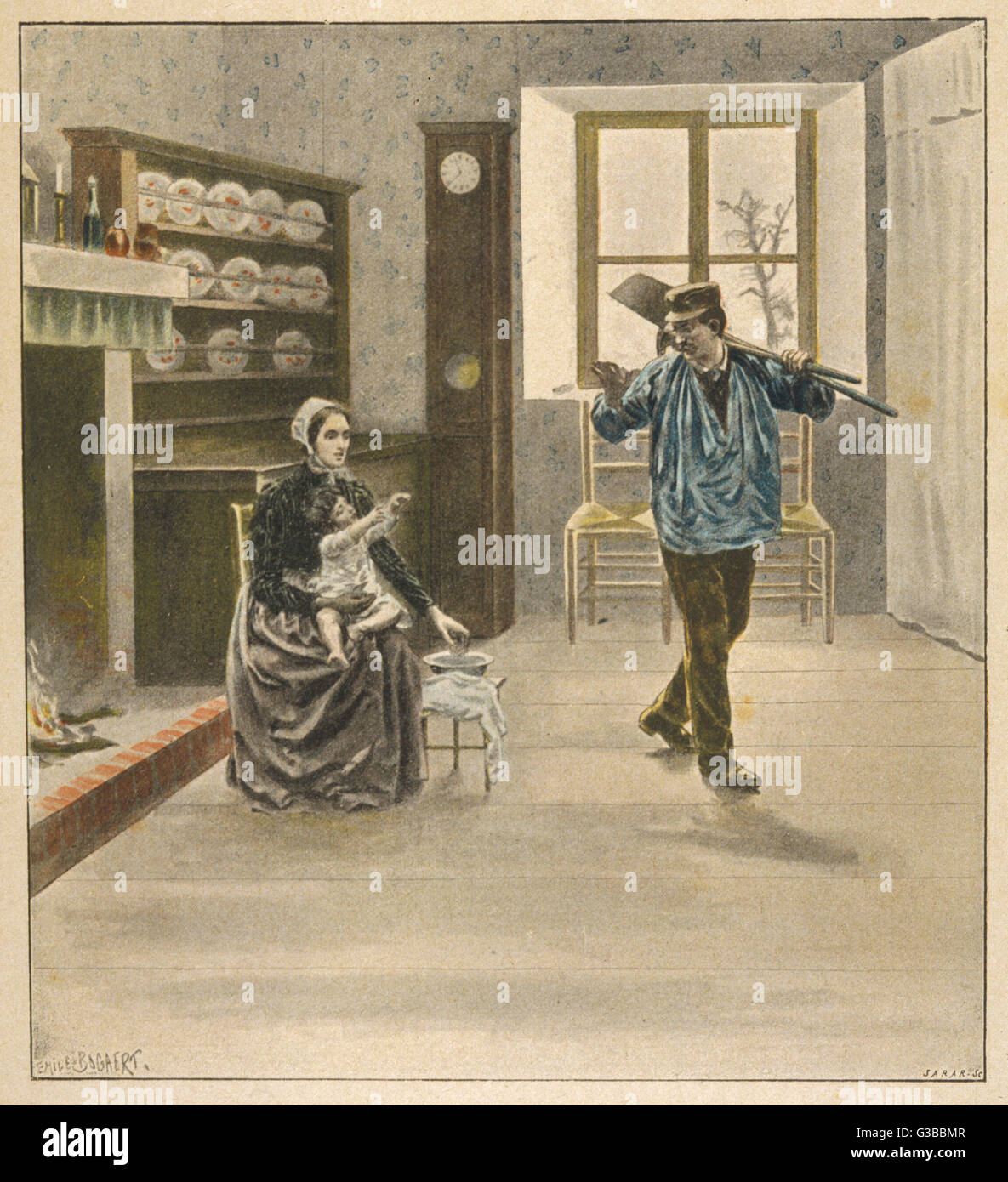 FATHER LEAVES FOR WORK Stock Photo - Alamy