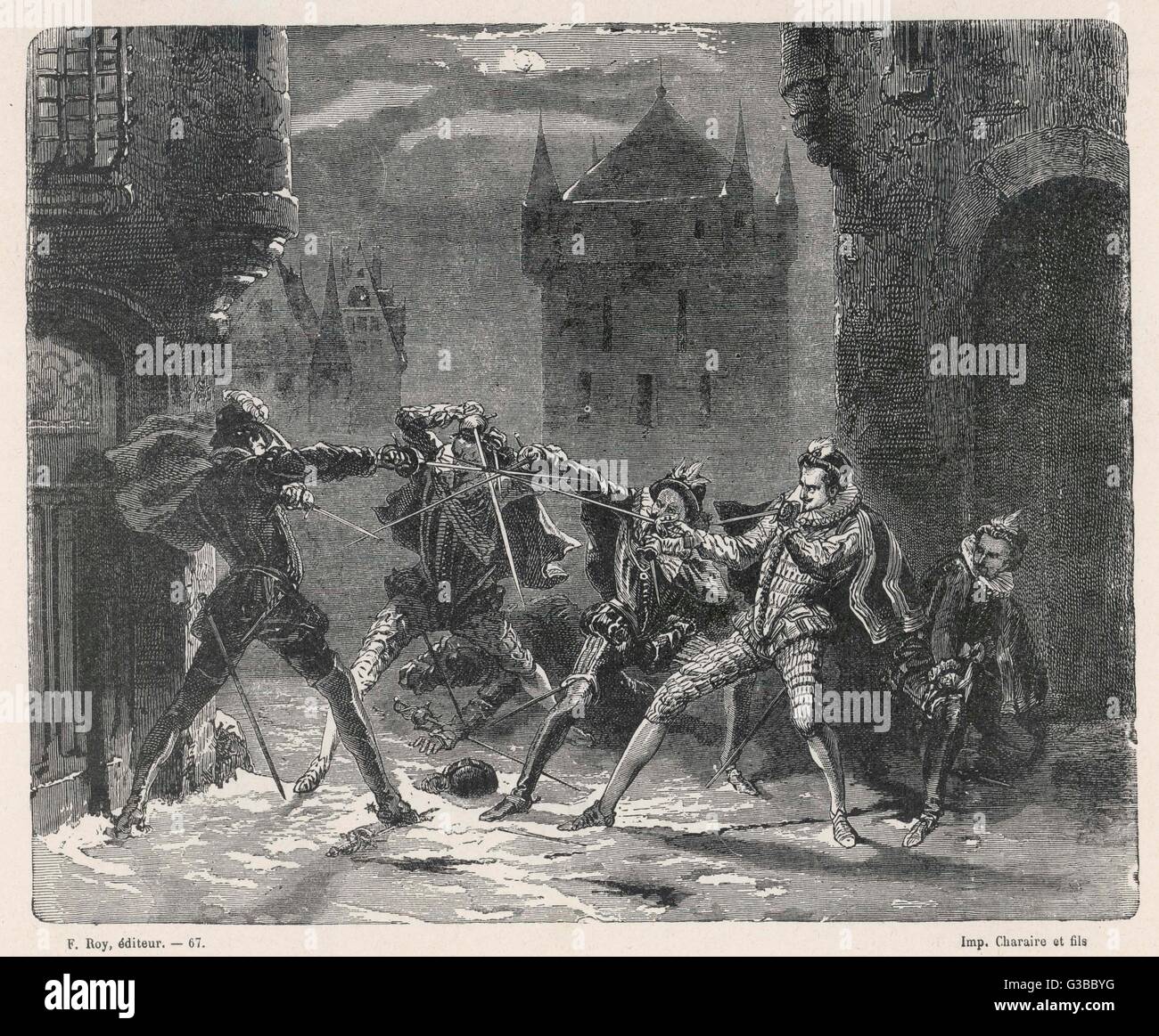 Street Fight - 16th century - Men Stock Photo - Alamy