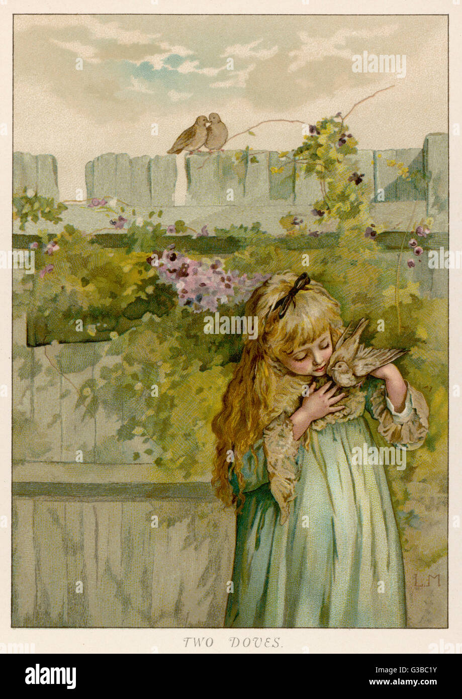 Girl and doves hi-res stock photography and images - Alamy