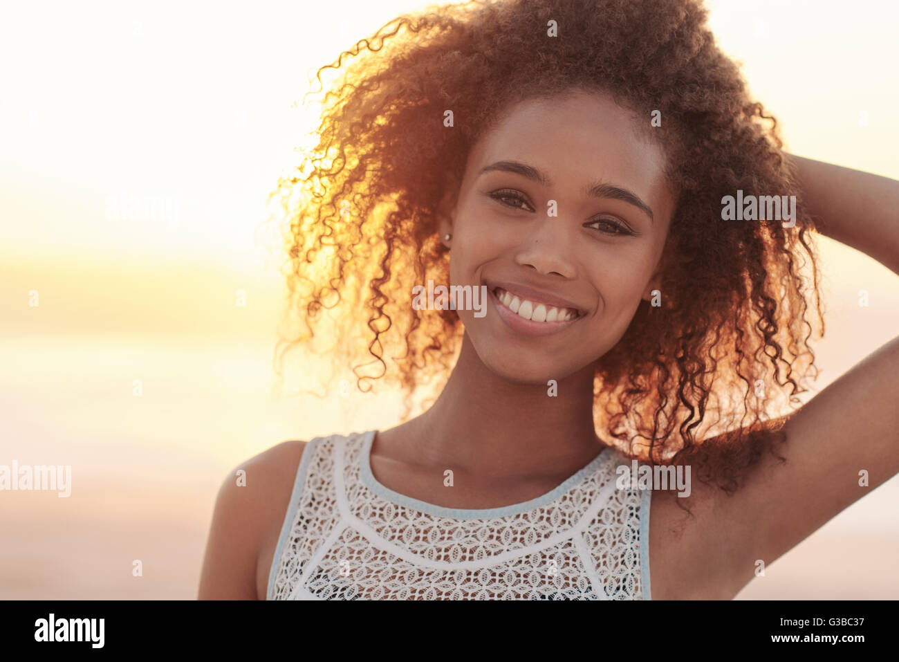 Looking beautiful at the beach Stock Photo - Alamy