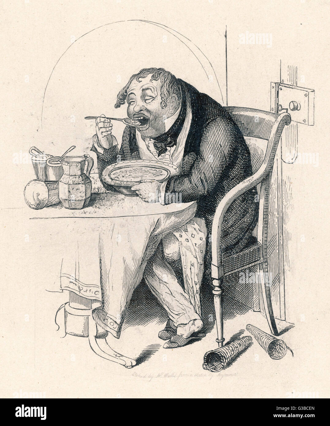 GLUTTONOUS MAN 1835 Stock Photo - Alamy