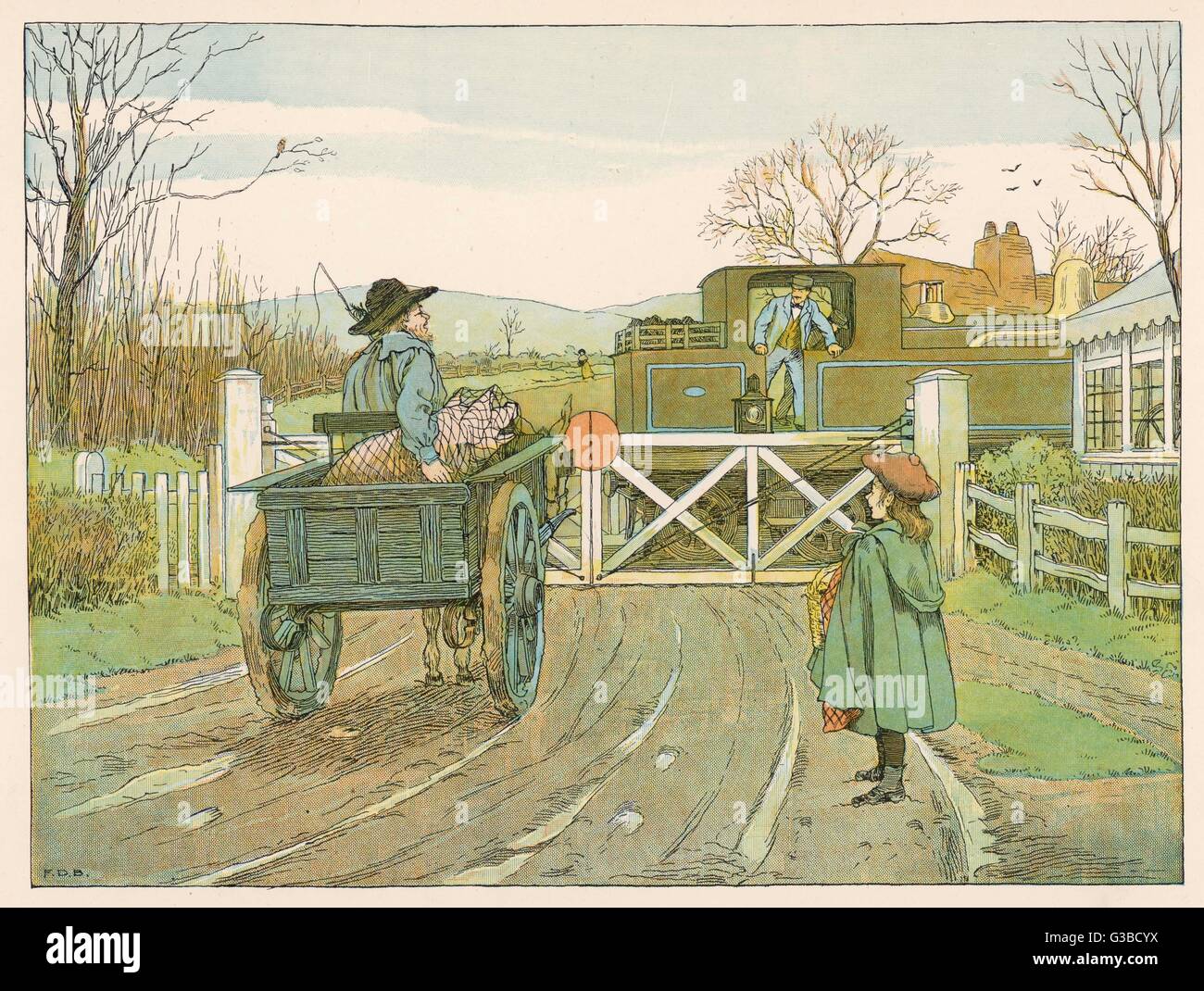 At a Country Crossing Stock Photo - Alamy