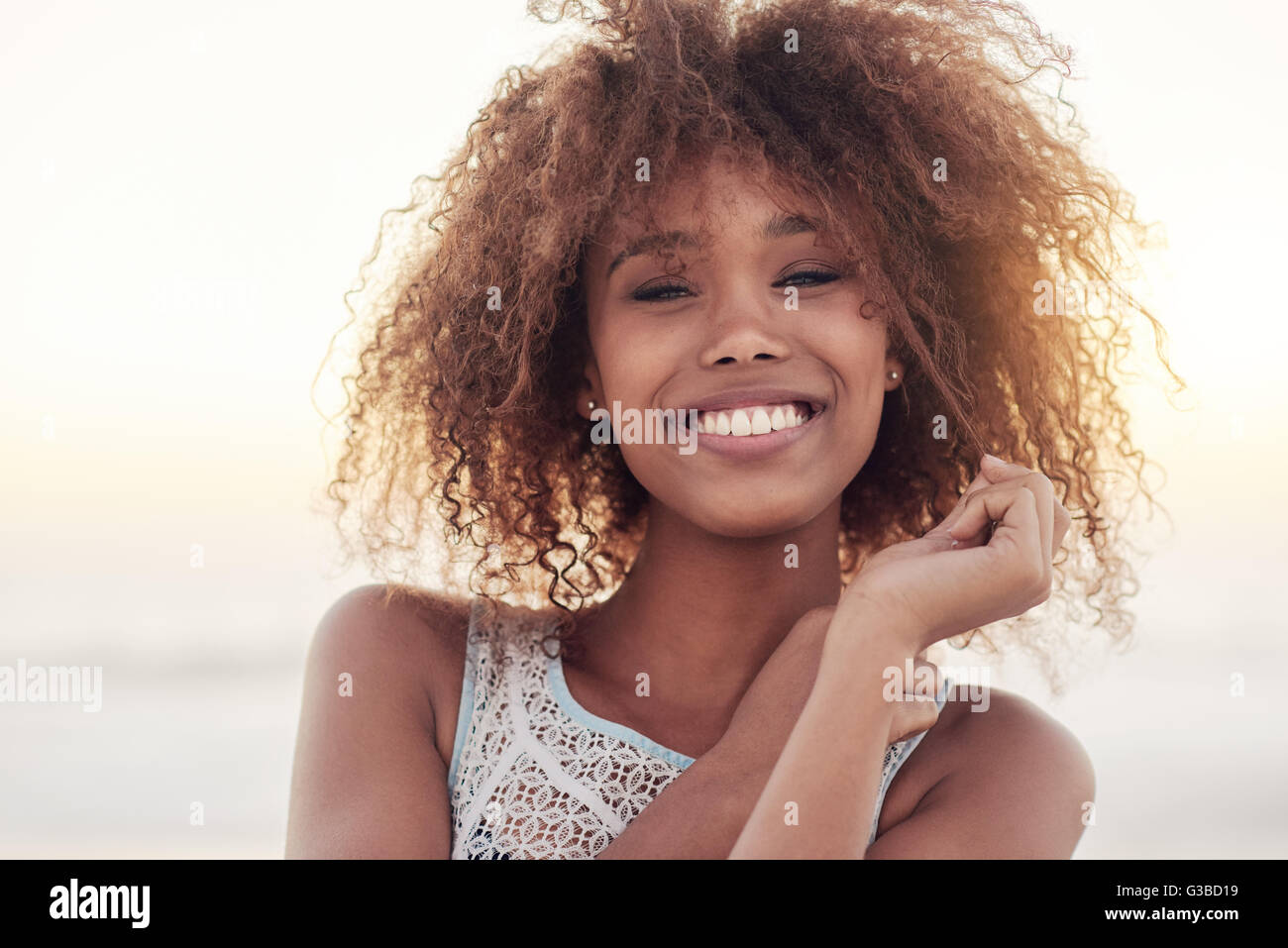 Big smiles at the beach Stock Photo - Alamy