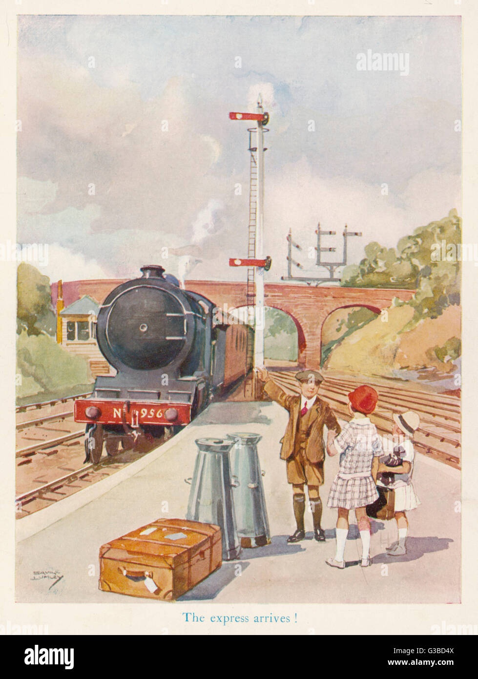 THE TRAIN ARRIVES Stock Photo - Alamy