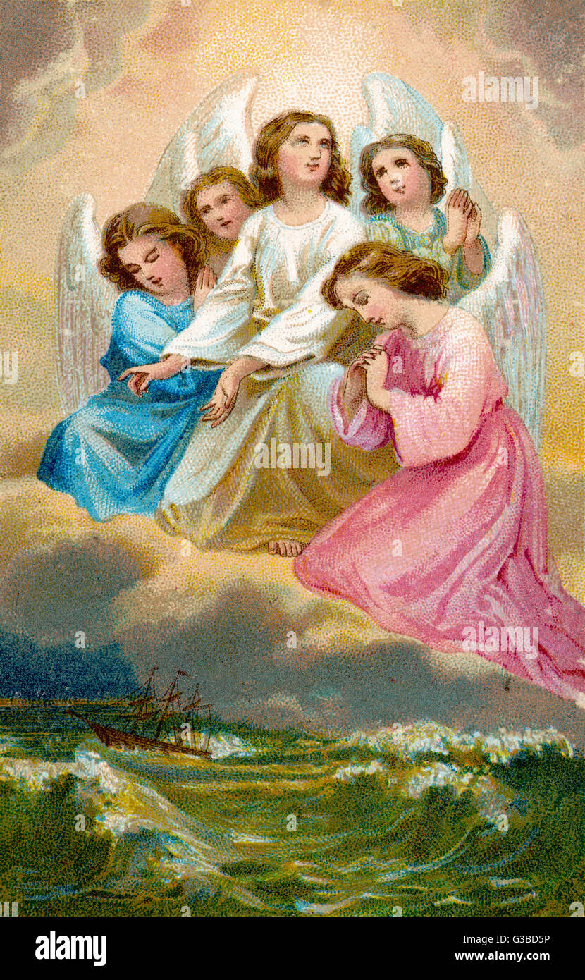 ANGELS OVER STORMY SEA Stock Photo - Alamy