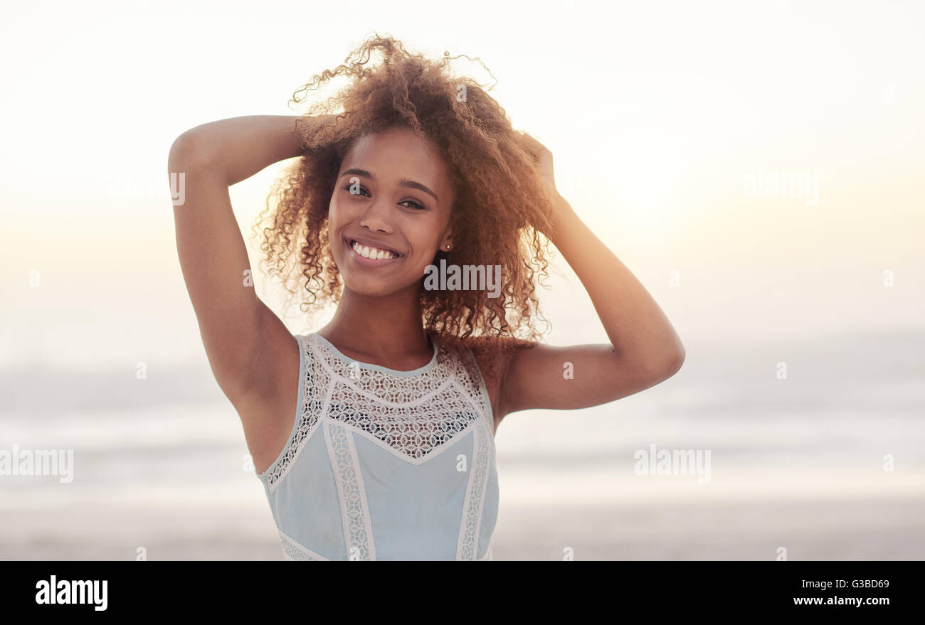 Beautiful and free at the beach Stock Photo - Alamy