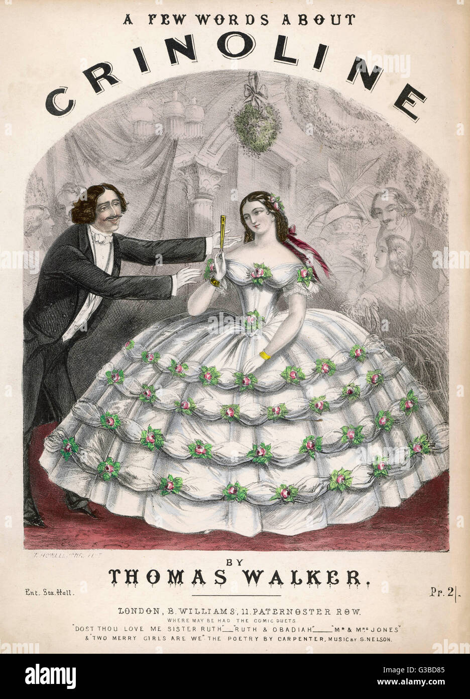 Admirers - Crinoline 1850s Stock Photo - Alamy