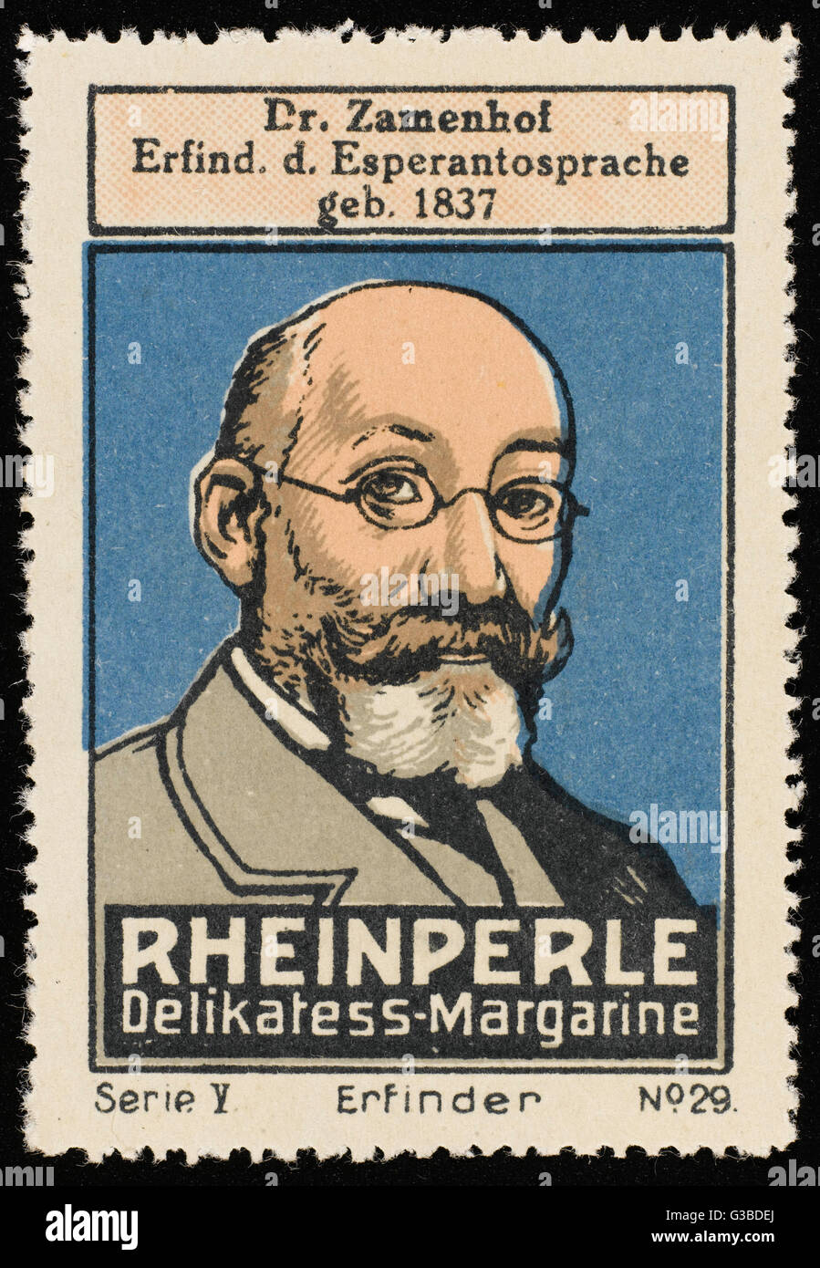 LUDWIG L ZAMENHOF Inventor of 'Esperanto' Date: 1859 - 1917 Stock Photo ...