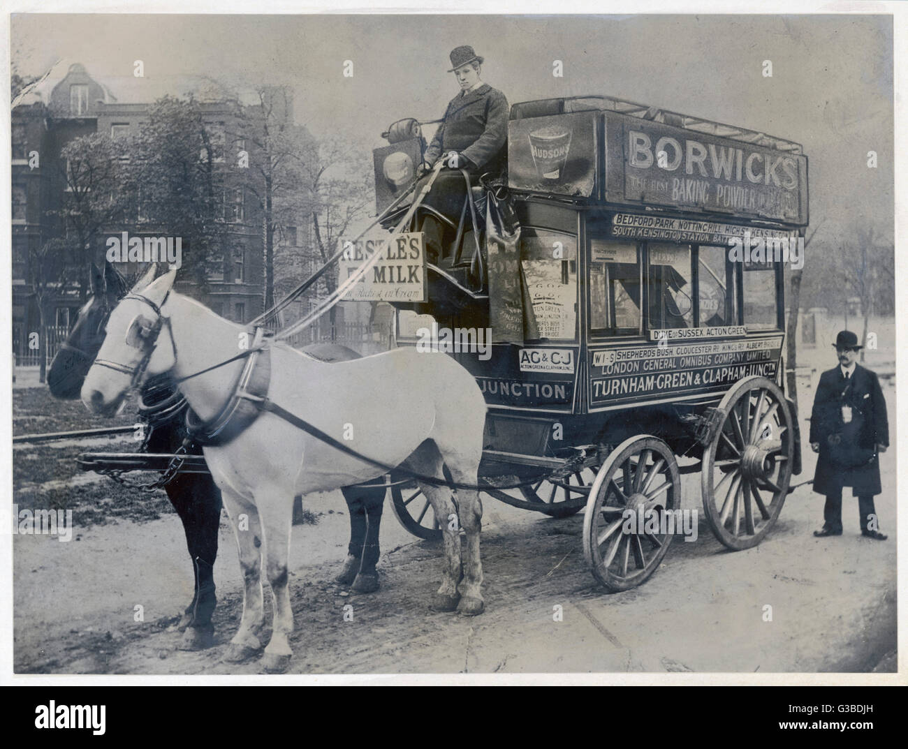 This horse bus of the London General Omnibus Company plies between ...