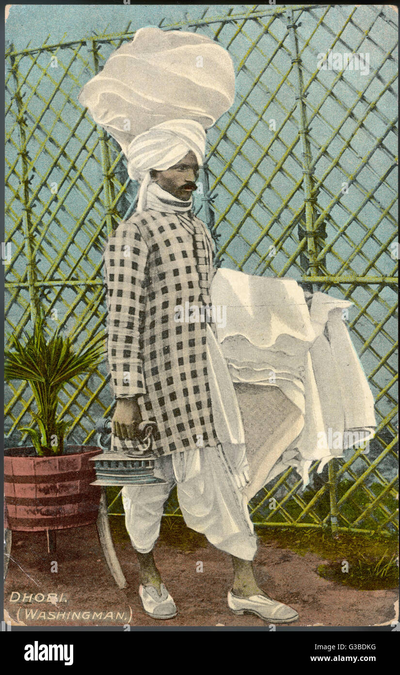 An Indian dhobi or washerman. Often Dhobi wallahs will live and work at ...