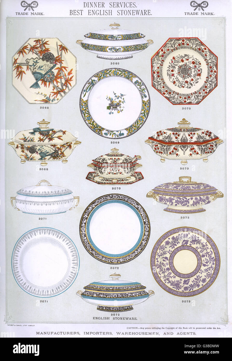 Dinner Services, Best English Stoneware, Plate 13 Stock Photo - Alamy