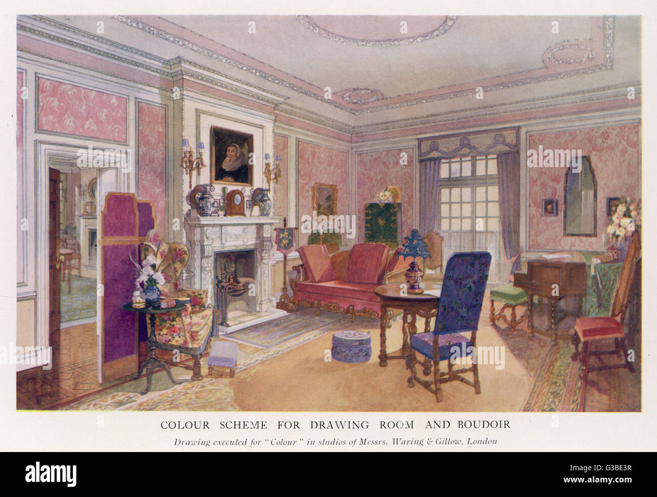 DRAWING ROOM 1916 Stock Photo - Alamy