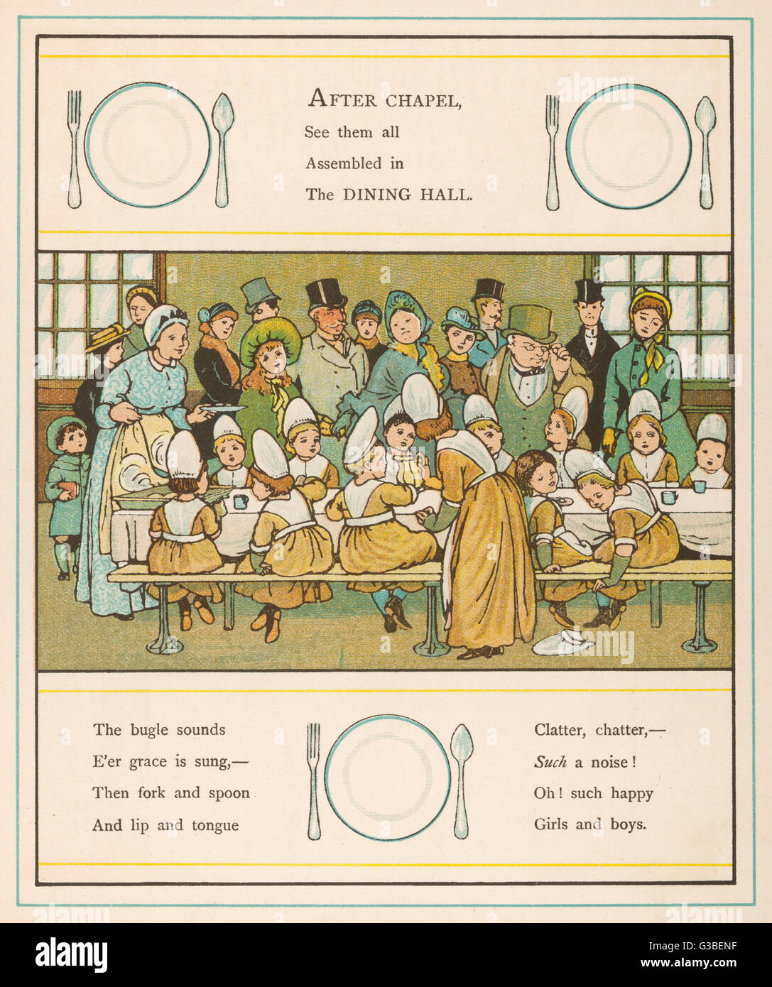 Children of the Foundling Hospital, London, enjoy their meal despite ...