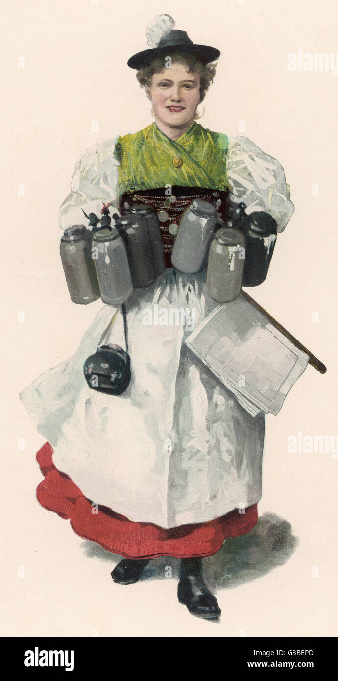 BIERGARTEN WAITRESS 1899 Stock Photo - Alamy
