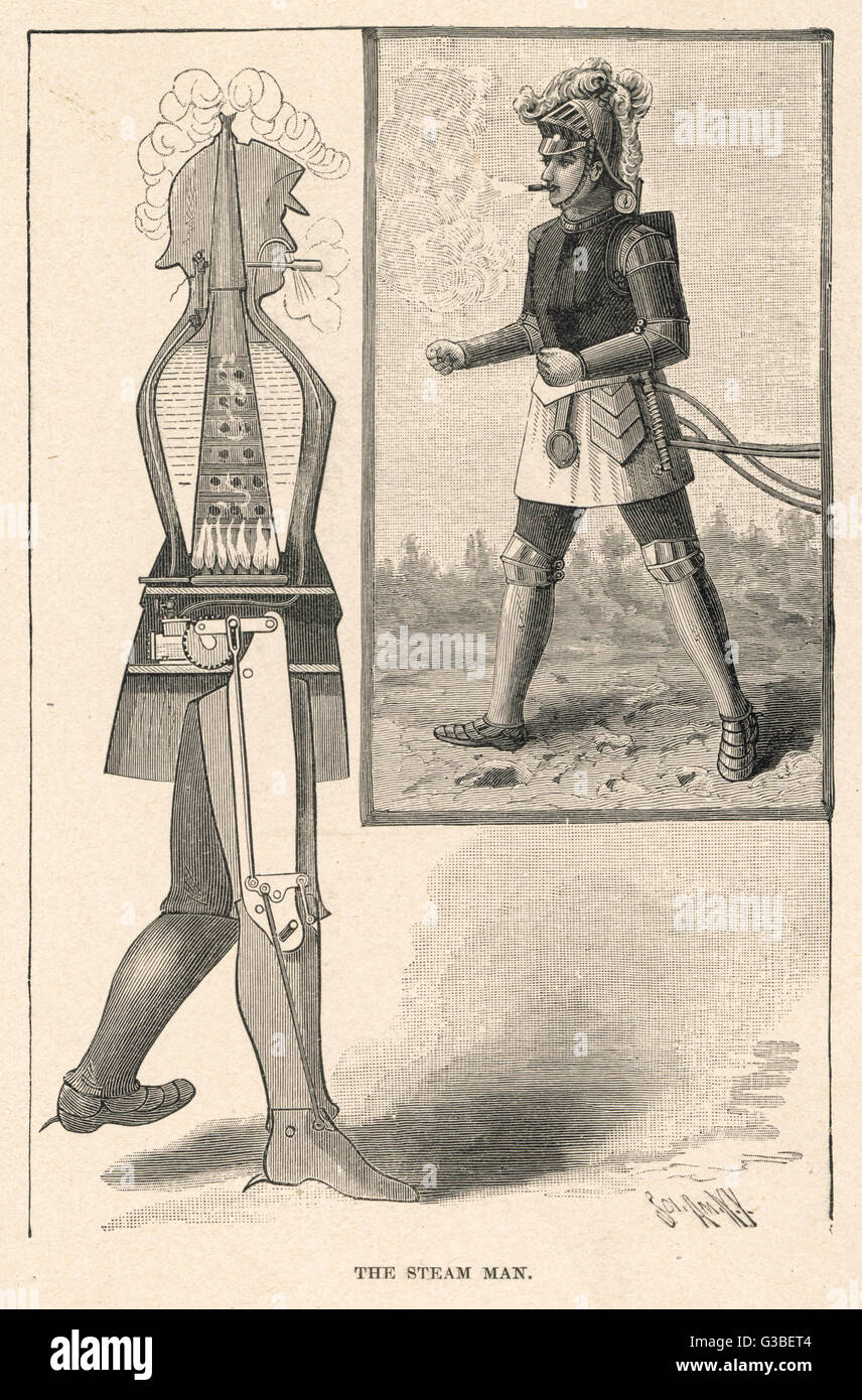 Moore's 'Steam Man'- circa 1890 Stock Photo - Alamy