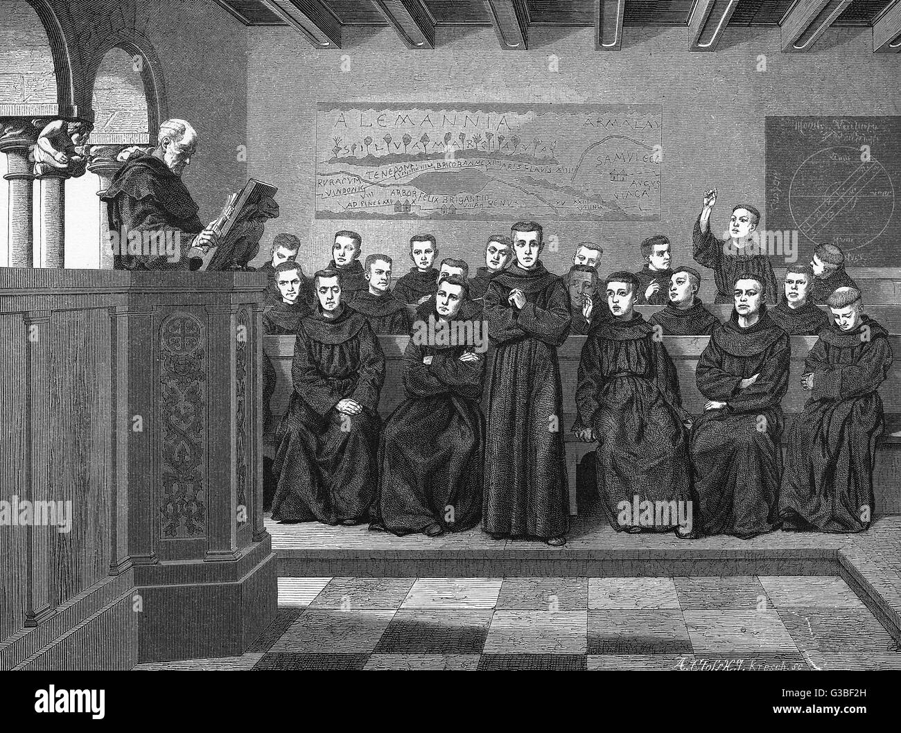 A monastic school in medieval Germany. Date: circa 15th century Stock ...