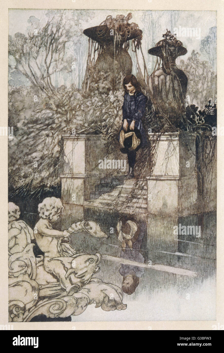 The Secret Garden - Mary explores Misselthwaite Manor Stock Photo - Alamy