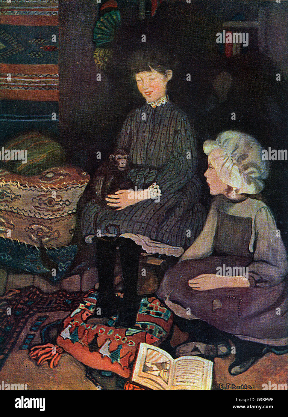 A Little Princess, Sara Crewe and the monkey Stock Photo - Alamy