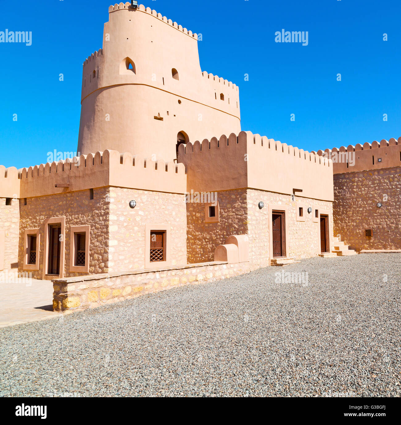 fort battlesment sky and star brick in oman muscat the old defensive ...