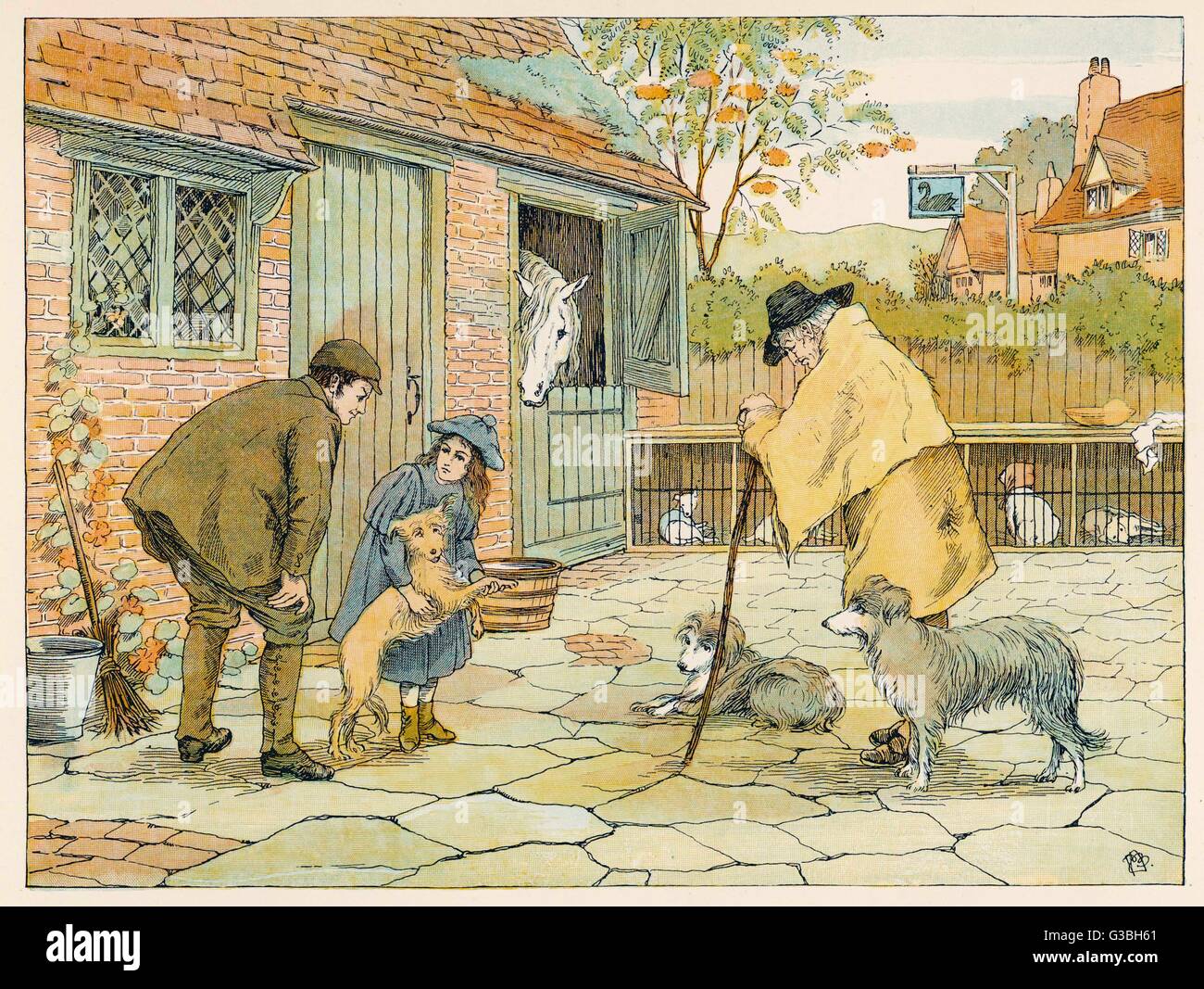 Vet in Stable Yard Stock Photo - Alamy