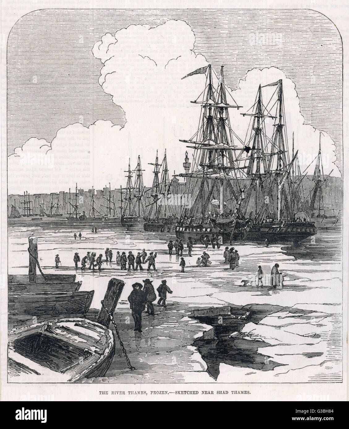 THAMES FROZEN 1855 Stock Photo - Alamy