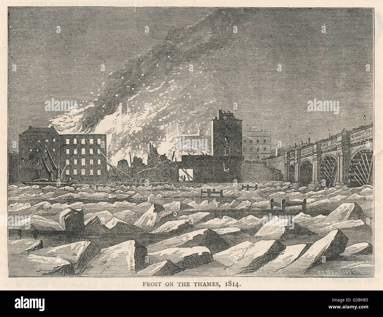 THAMES FROZEN 1814 Stock Photo - Alamy