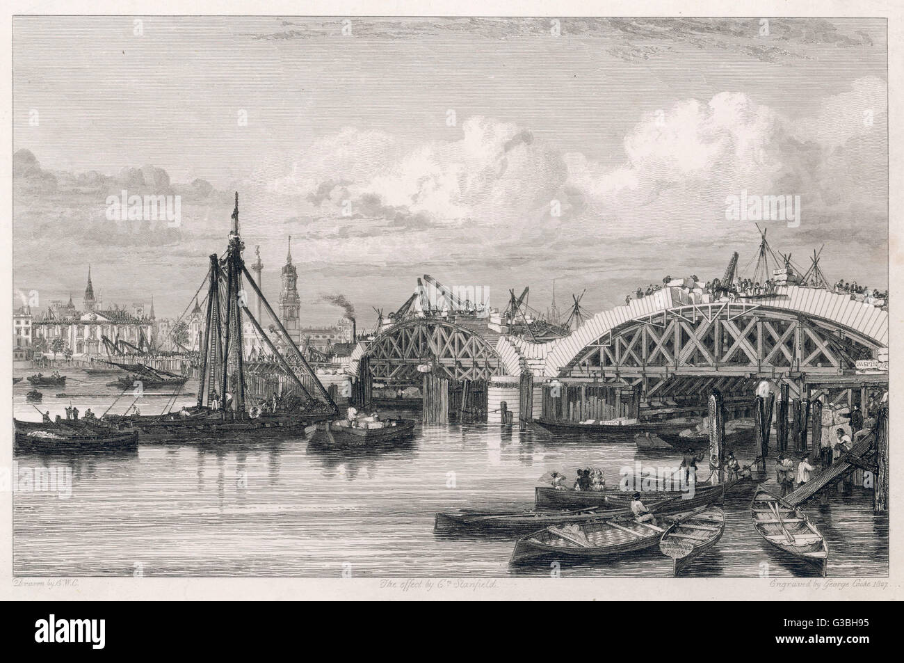 REBUILDING LONDON BRIDGE Stock Photo - Alamy