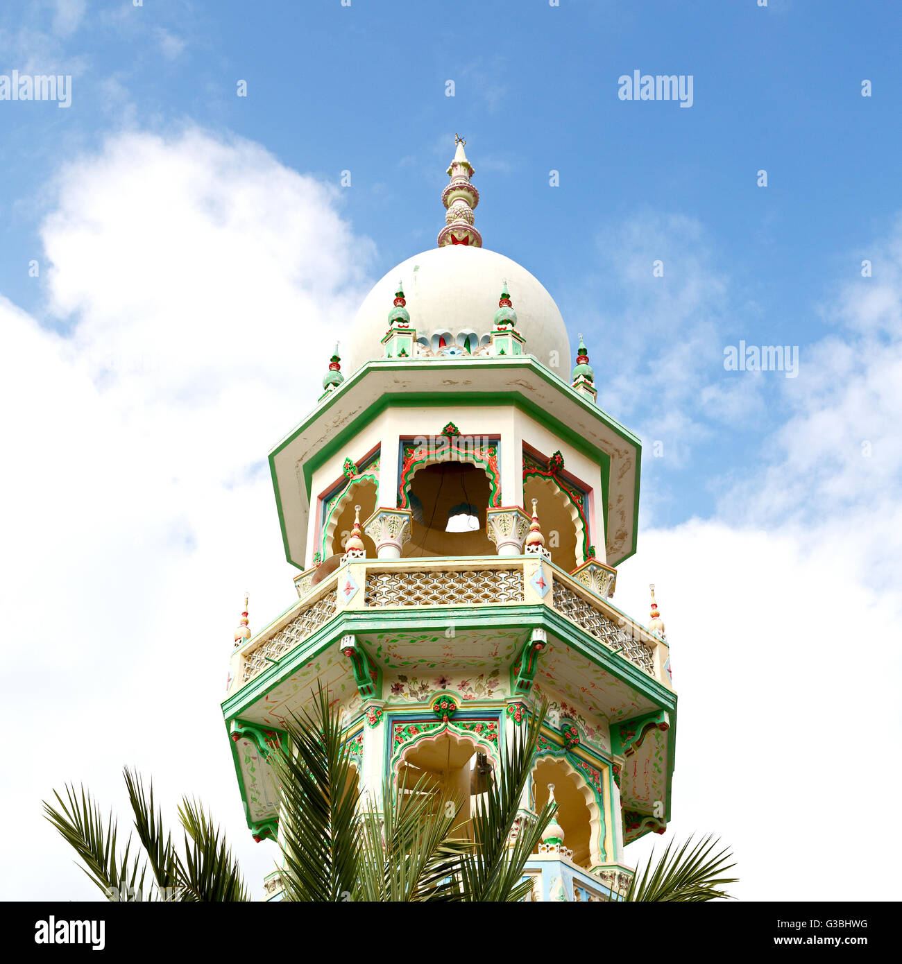 minaret and religion in clear sky in oman muscat the old mosque Stock ...