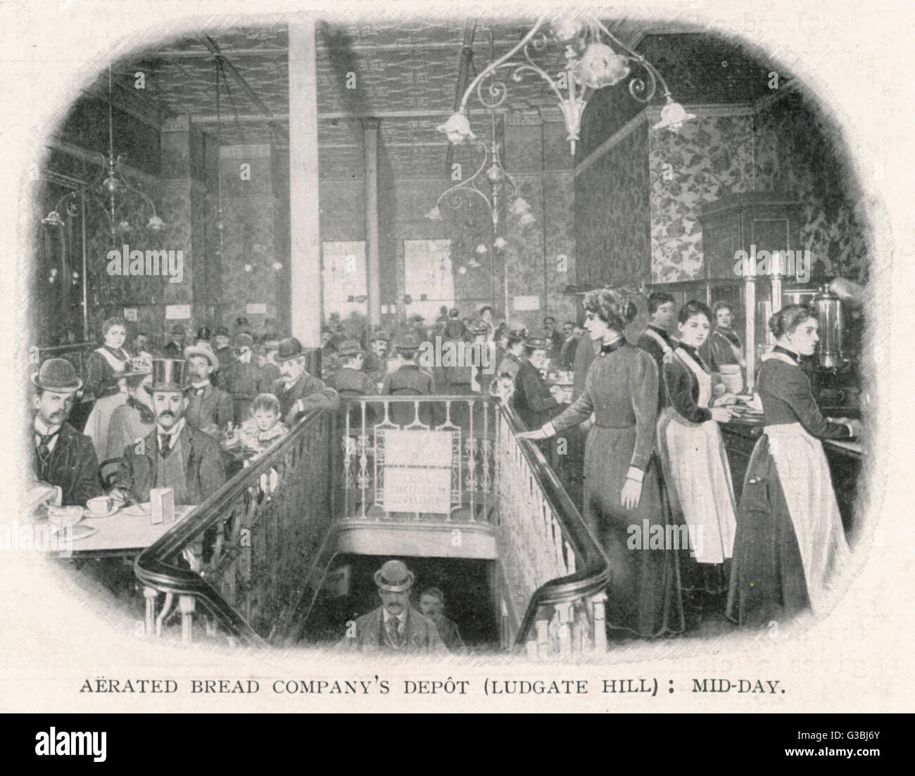 The Aerated Bread Company Cafe (ABC) Ludgate Hill, London. The tea ...