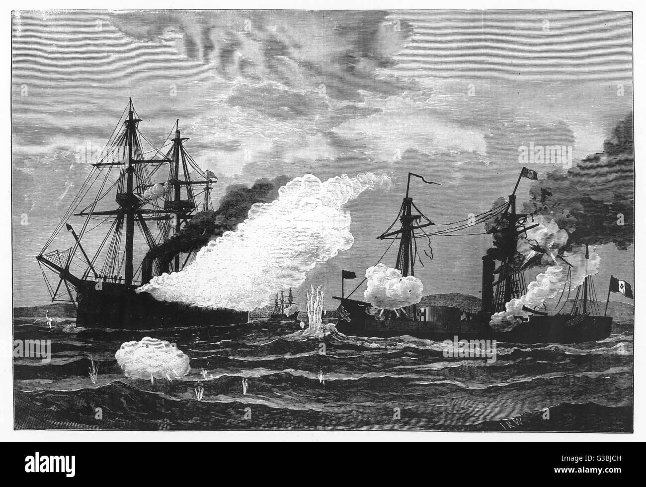 SEA BATTLE 1877 Stock Photo - Alamy