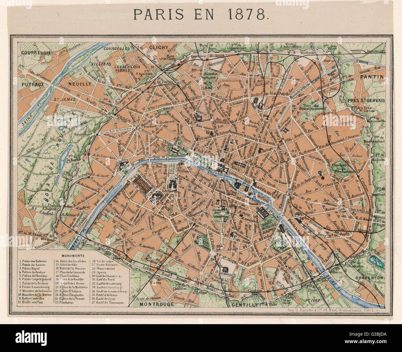 An Aerial Map Paris High Resolution Stock Photography and Images - Alamy