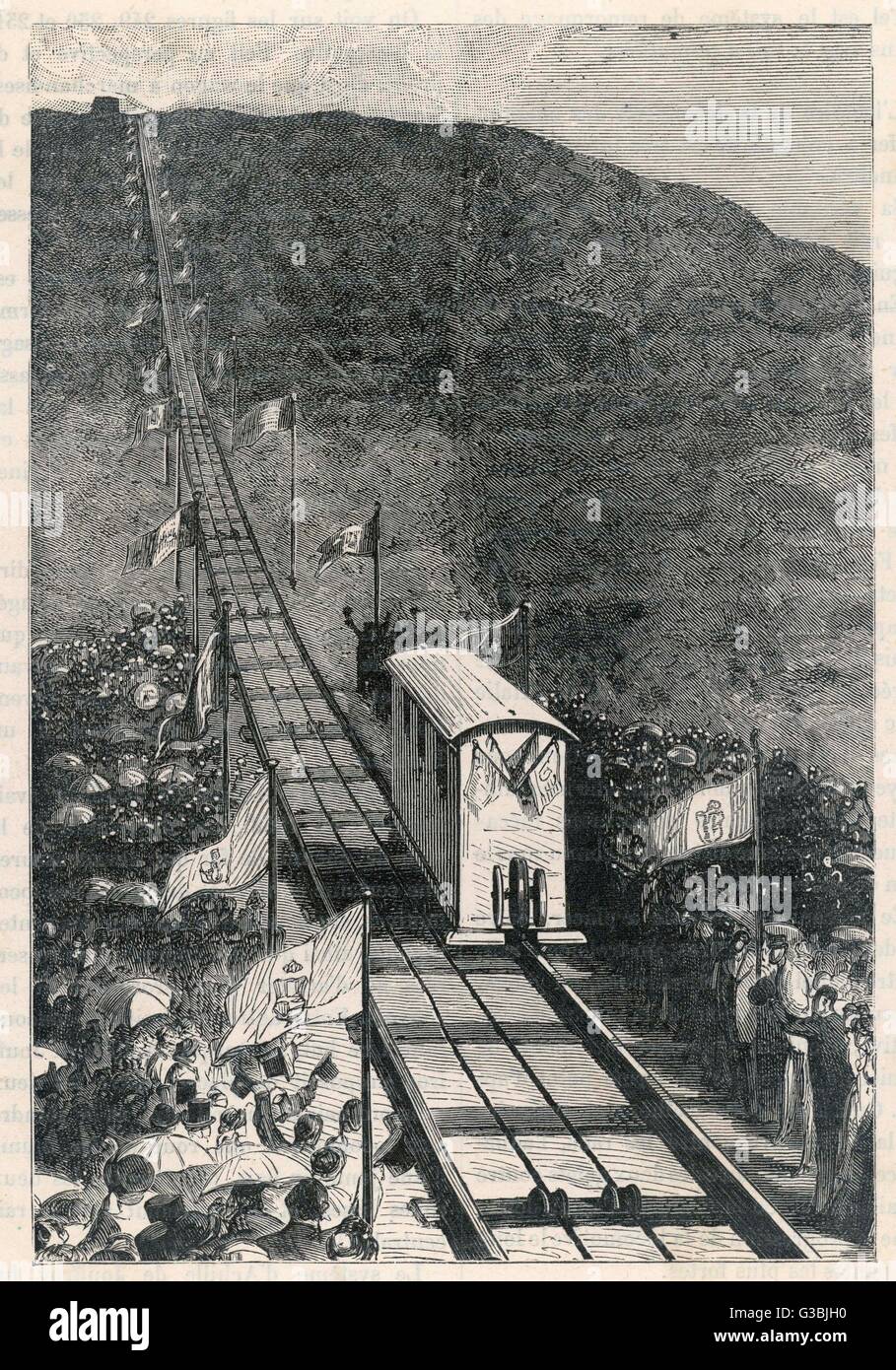 Funicular Vesuvius 1880 Stock Photo - Alamy