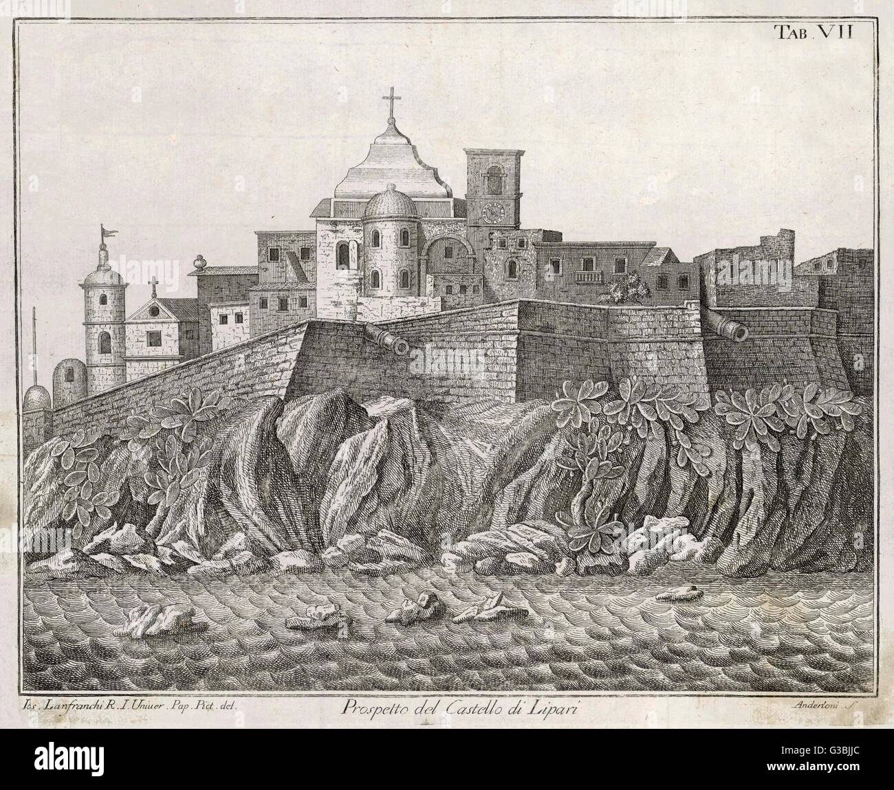 SICILY / LIPARI & CASTLE Stock Photo - Alamy