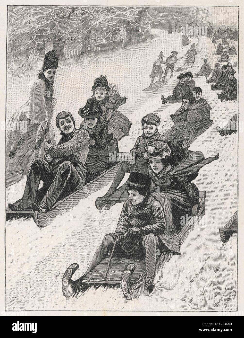 Children sledges hi-res stock photography and images - Alamy