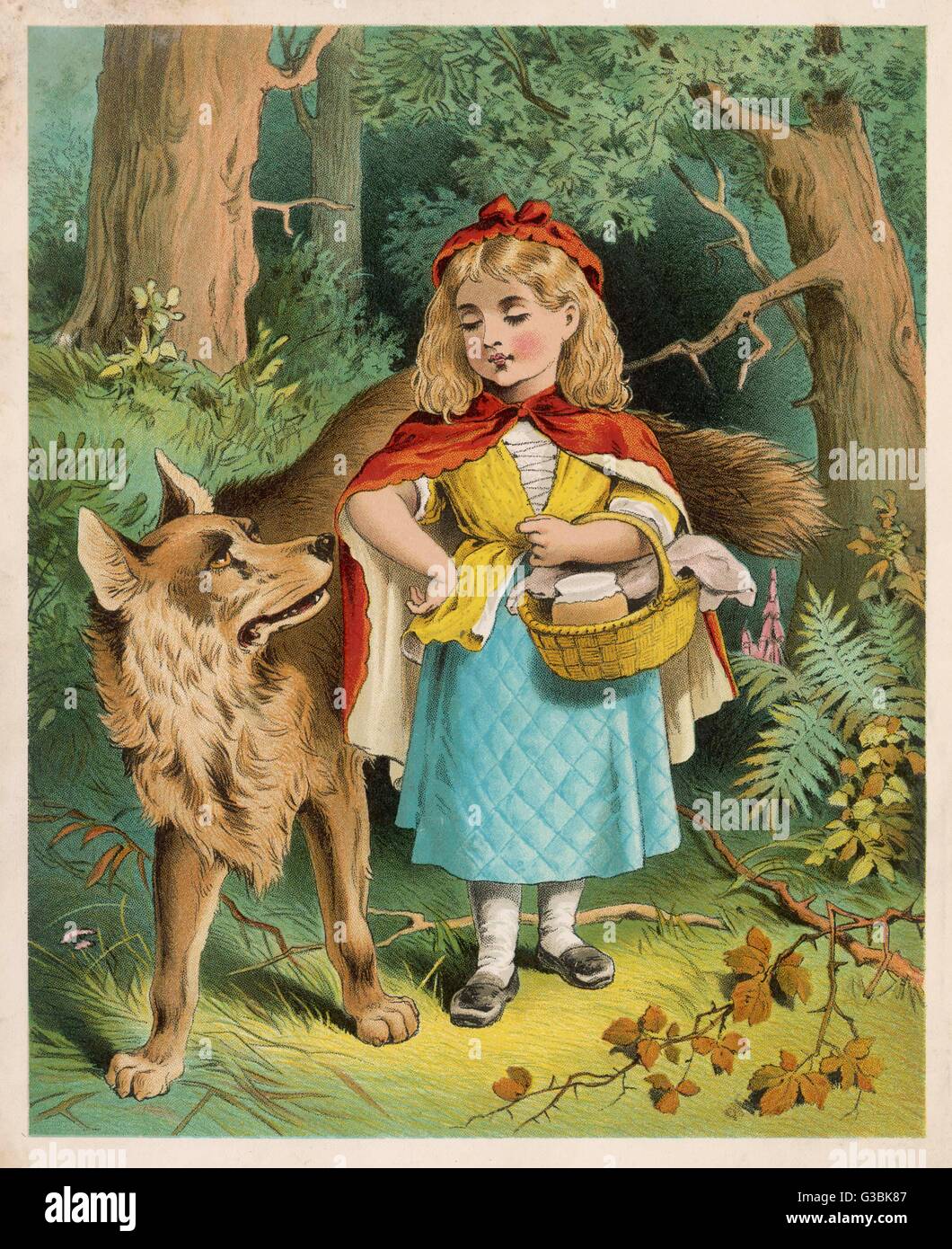 Red Riding Hood and Wolf - Nursery Tale Stock Photo - Alamy