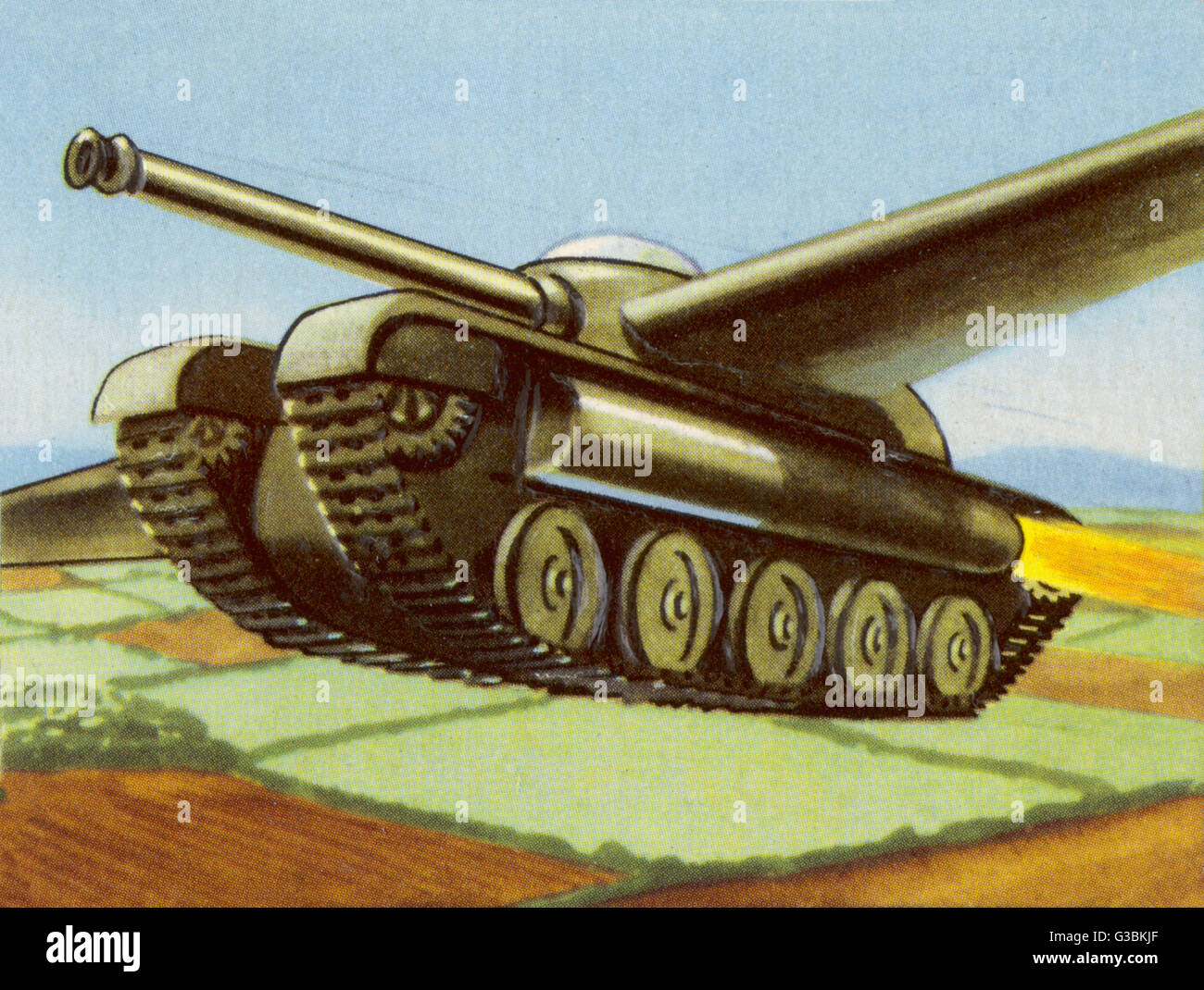 TANK EQUIPPED WITH RETRACTABLE WINGS Date: circa 1950 Stock Photo - Alamy