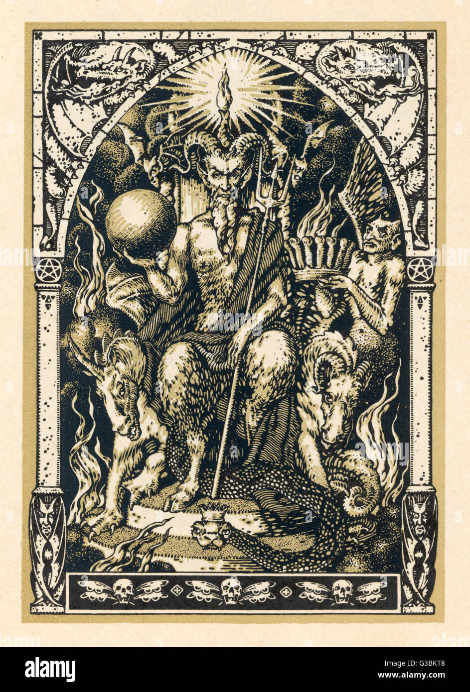 Satan presides at the Sabbat, attended by demons in human or animal ...